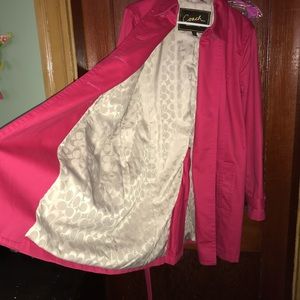Coach | Jackets & Coats | Coach Hot Pink Short Trench Coat Ladies Large ...